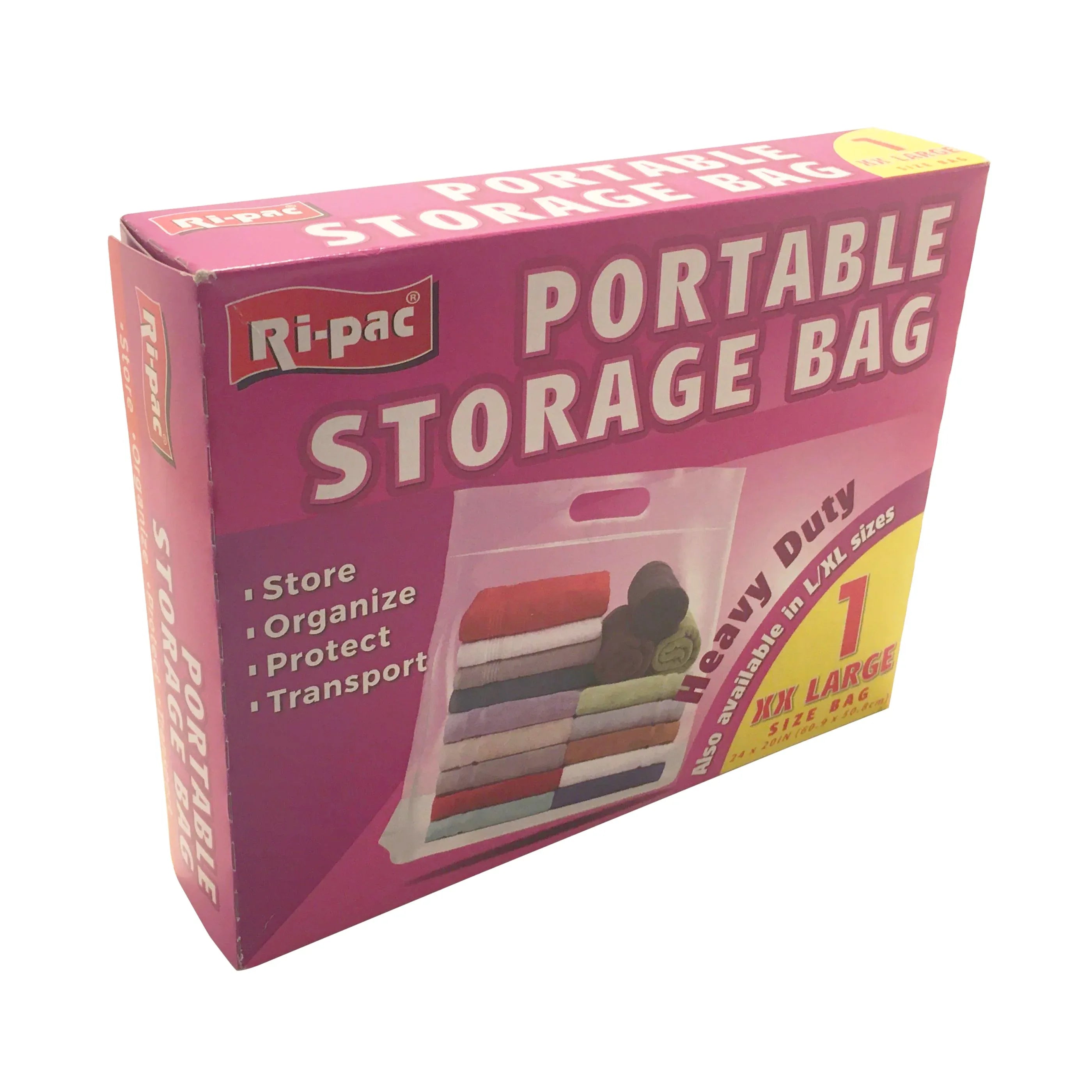 (D27801) Ri-Pac Portable Storage Bags with Zipper Seal, 1 XXlarge Bags ...